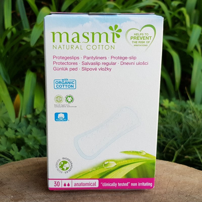 Masmi Organic Cotton Pantyliners, Anatomical,30s– Natah Health Shop